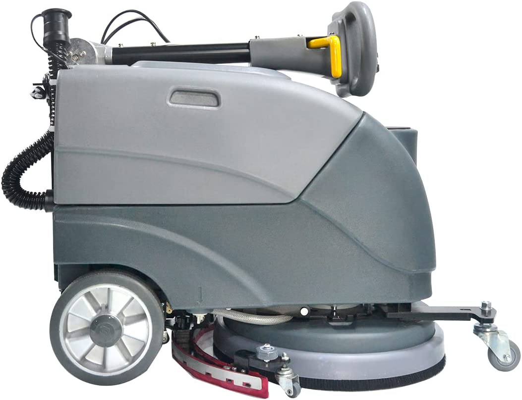 EMOTOR 15'' BRUSH FOLDABLE WALK BEHIND HAND PUSH FLOOR SCRUBBER MACHIN ...
